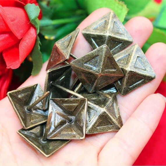10 Square Tacks Vintage Four Sides Bronze Color Upholstery | Etsy
