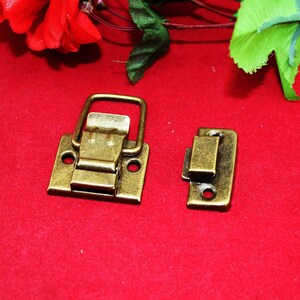 4 Classic Gift Box Hasps Antique Metal Lock Catch Latches for Leather ...