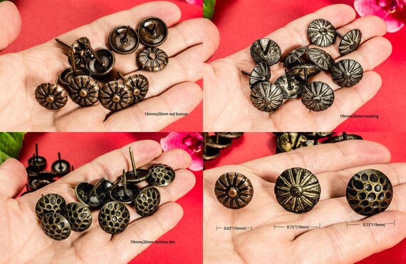 20 redondo de clavitos de la flor Retro bronce Color | Etsy