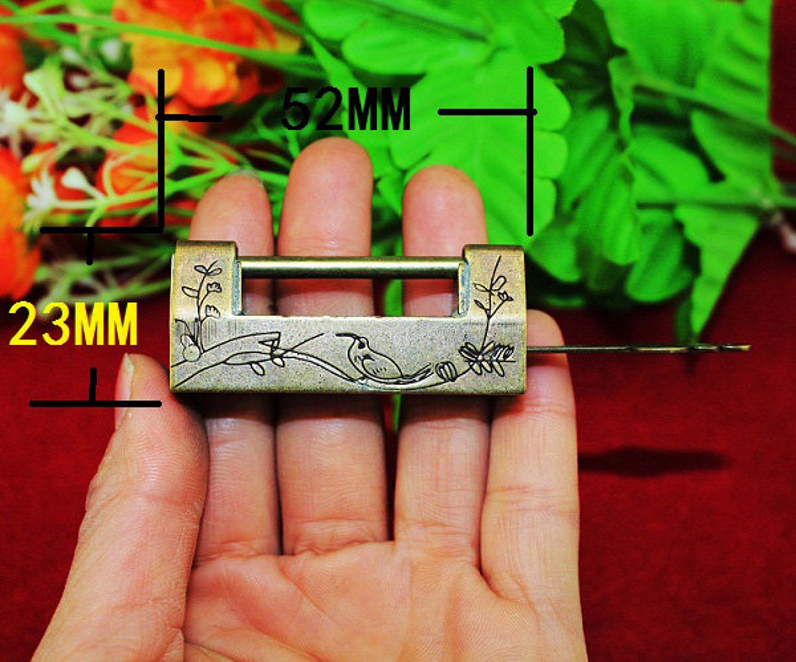 Classical Chinese Lock Vintage Brass Flower Bird Plug Key | Etsy