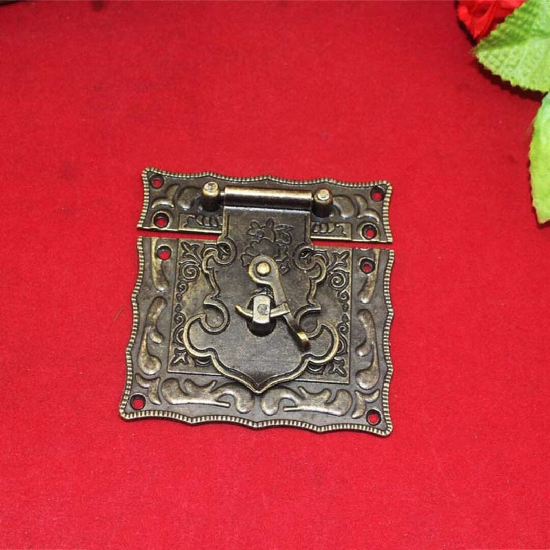 Restoring Ancient Hasp Large Panel Bronze Metal Lock Catch Bin Buckle ...