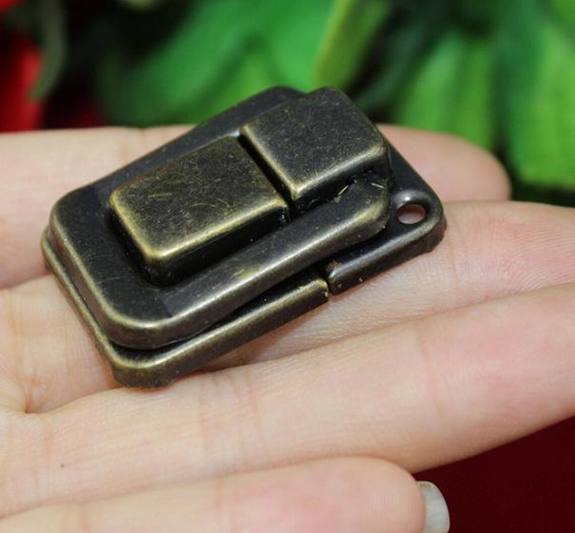 4 Flat Bag Latches Vintage Box Bronze Hasp Iron Lock Catch | Etsy