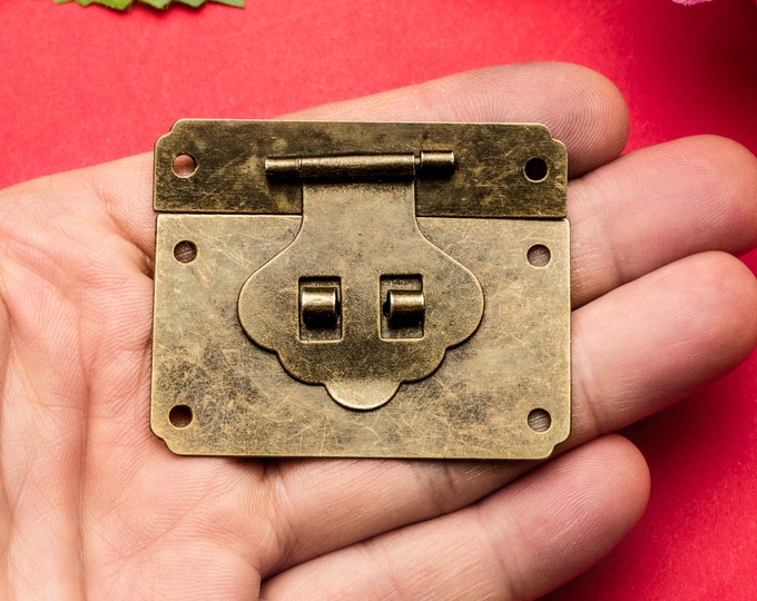 4 Small Flower Hasps Classic Padlock Metal Gift Wooden Box | Etsy