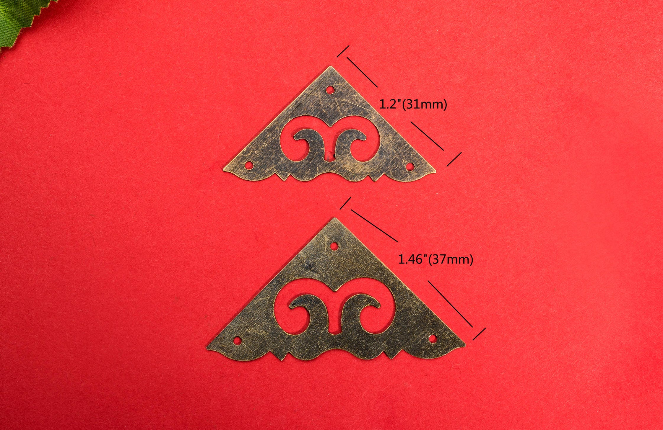 8 or 20 Bronze Iron Trims Triangle Protection Accent - Etsy