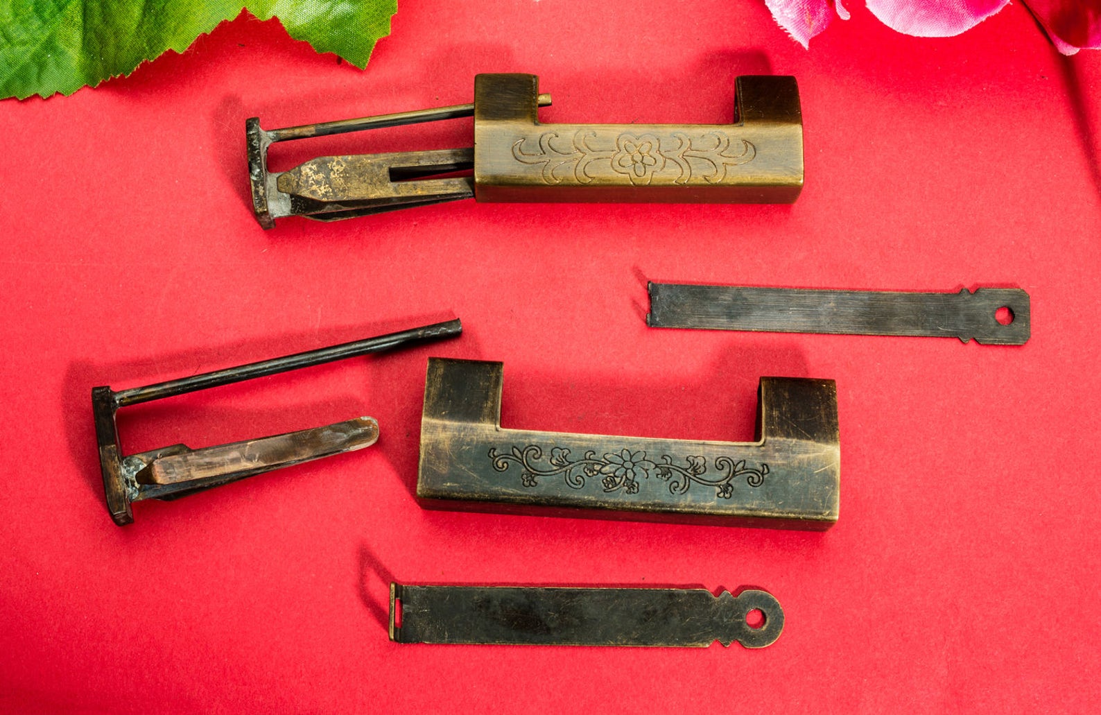 Brass Flower Old Chinese Lock Classic Vintage Small Plug Key | Etsy