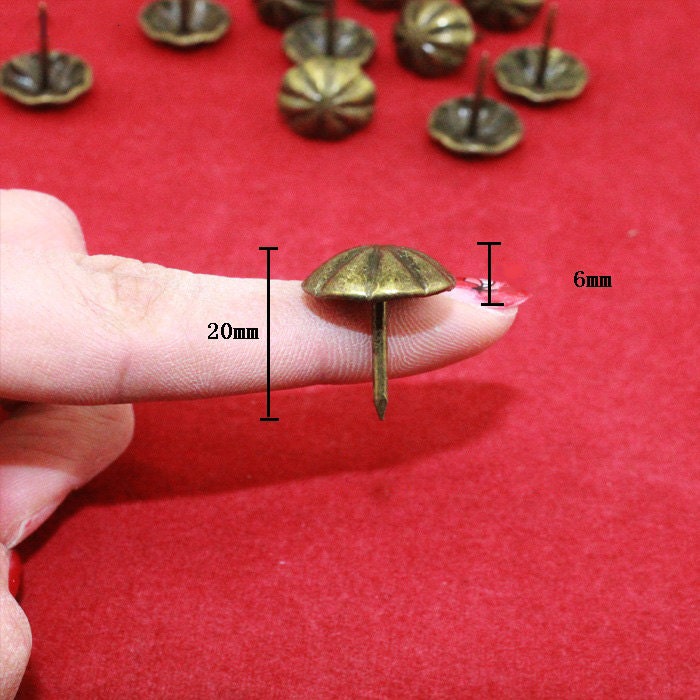 20 Vintage Chrysanthemum Tacks Round Head Upholstery Door - Etsy