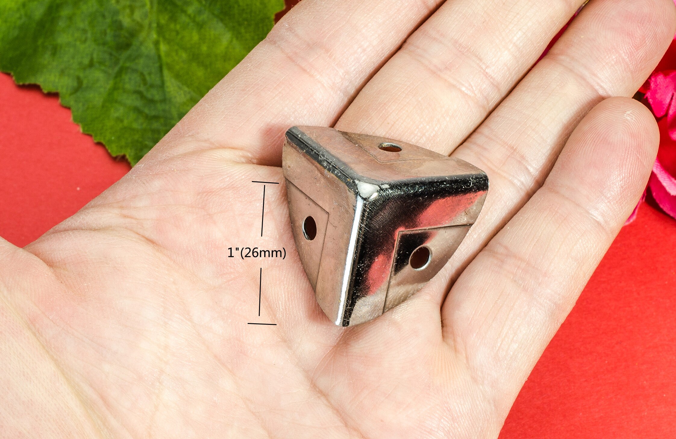 4 White Chrome Corner Caps Modern Cover Protection Chest 3 | Etsy