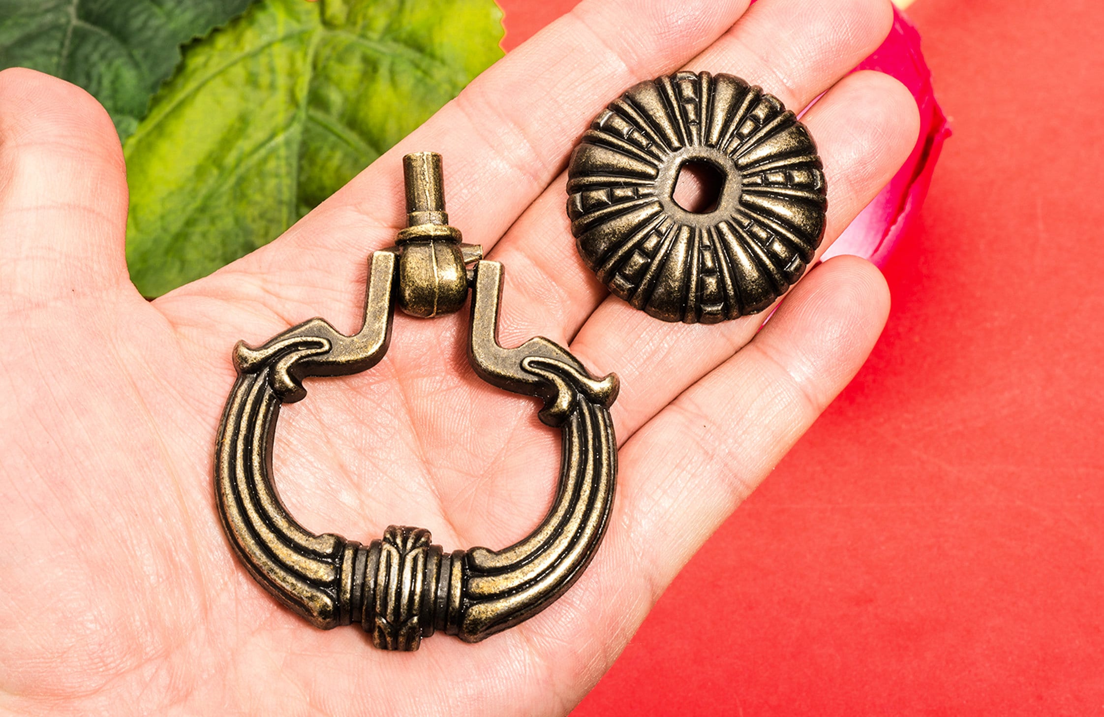 Hand Drop Pull Retro Bronze Drop Hoop Alloy Door Drawer Box | Etsy