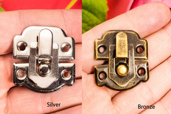 10 Small Hasps Bronze Silver Iron Lock Catch Latches Gift - Etsy Israel