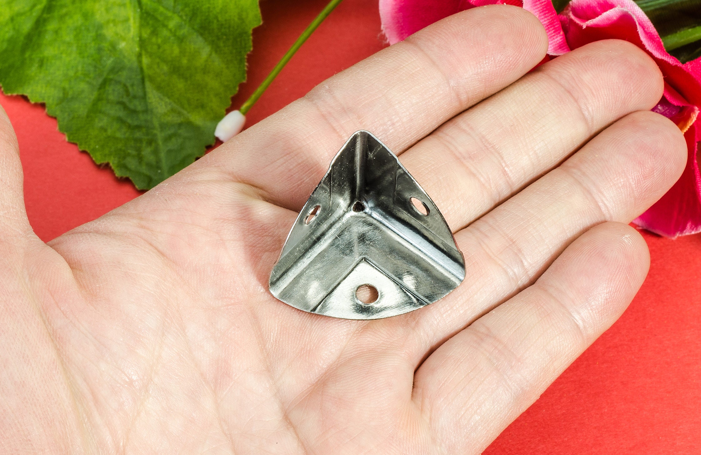 4 White Chrome Corner Caps Modern Cover Protection Chest 3 | Etsy