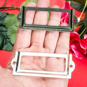 5 or 20 Classical Frames Holder Bronze White Metal Tags, Drawer Tag ...