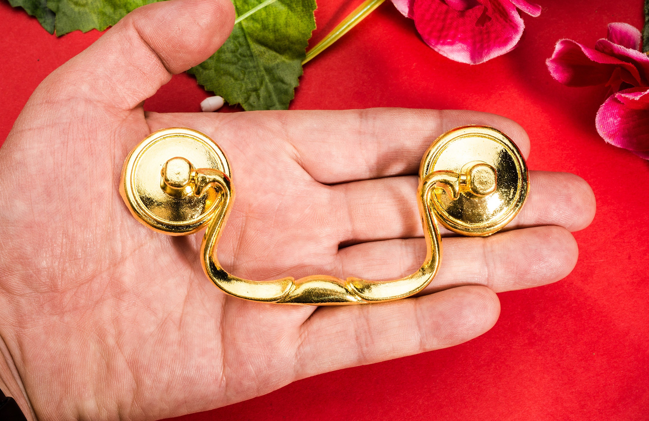 Classical Drop Handle Metal Yellow Color Drawer European - Etsy UK