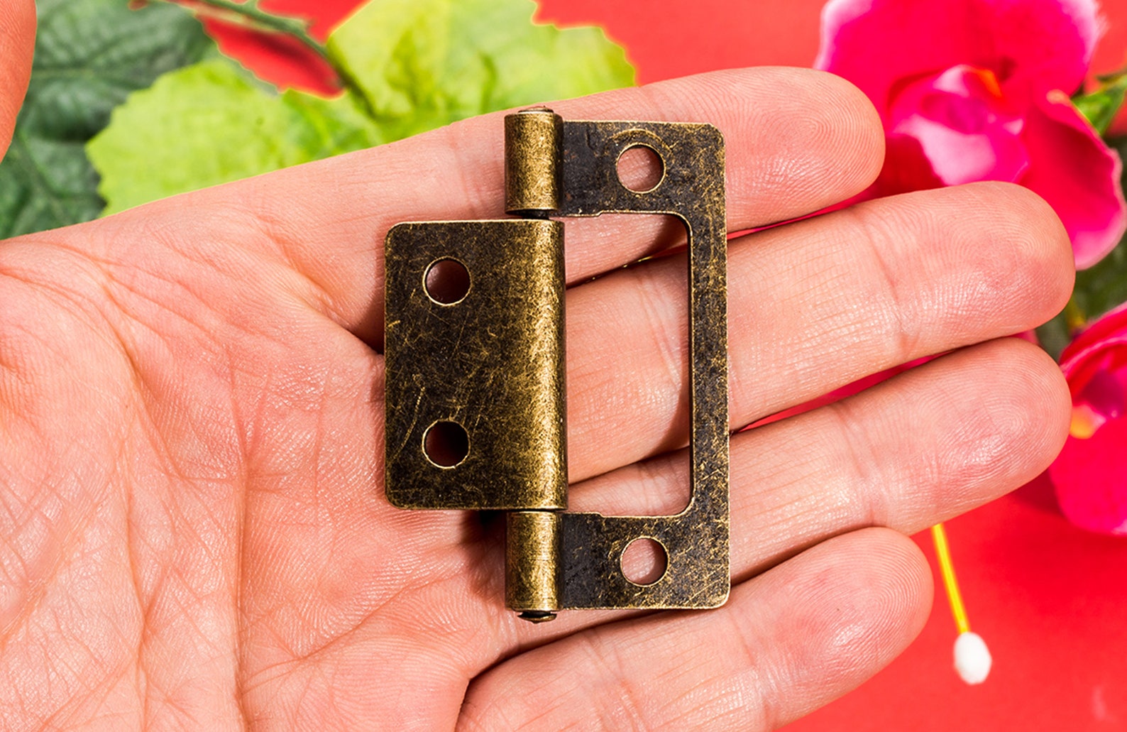 4 Concealed Butt Hinges Retro Fold Iron Bronze 4 Holes Right | Etsy