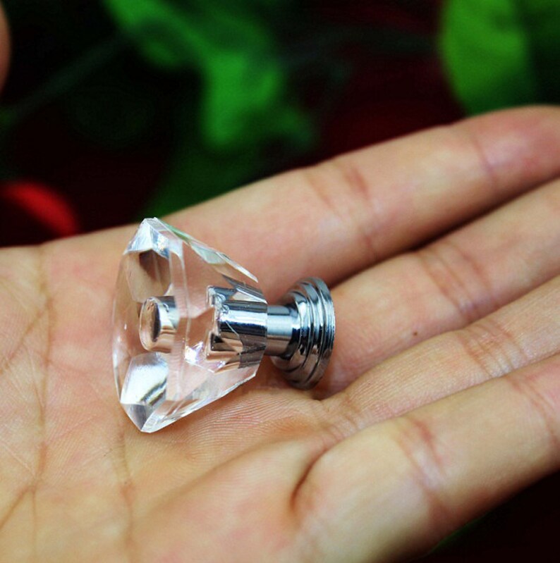 4PCS Diamond Head Knobs Acrylic Plastics Small Knob Single - Etsy