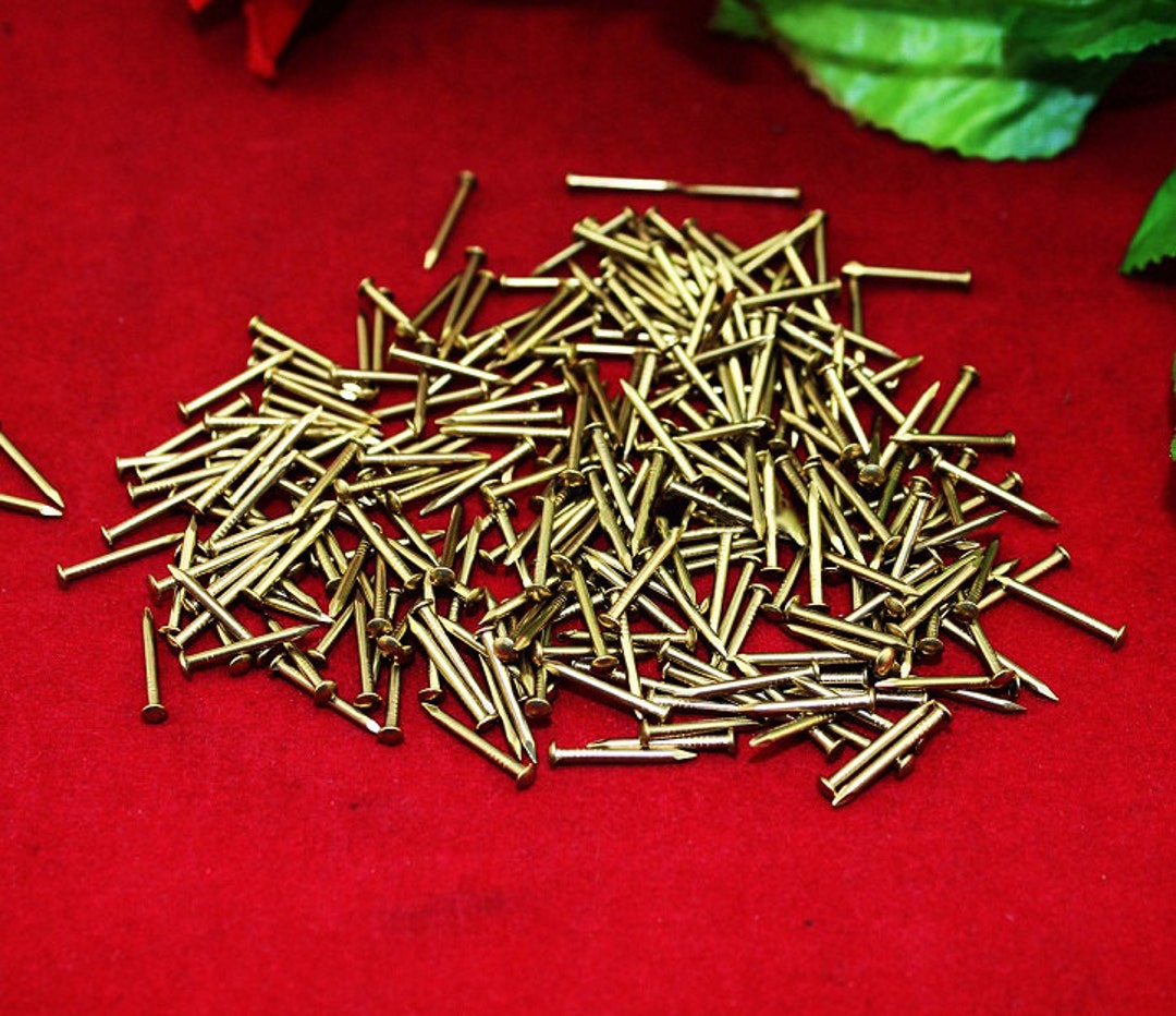 50PCS Brass Upholstery Long Tack Nail Vintage Round Head - Etsy UK