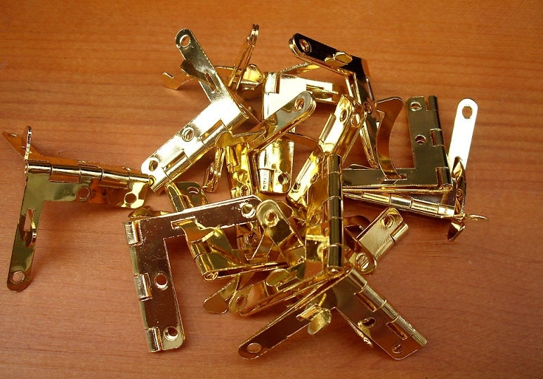 10 Support Hinges Classical Middle Yellow Bronze Fixed Lid - Etsy