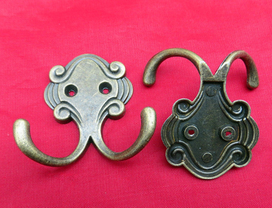5 Key Double Hook Antique Style Alloy Bronze Robe Decor Wall - Etsy