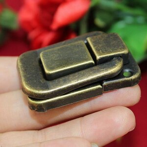 4 Suitcase Latches Classic Vintage Gift Box Bronze Hasp Metal Lock ...