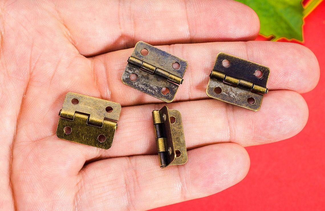 20 Flat Bronze Hinges Vintage Iron Wooden Box Chest Hinge - Etsy