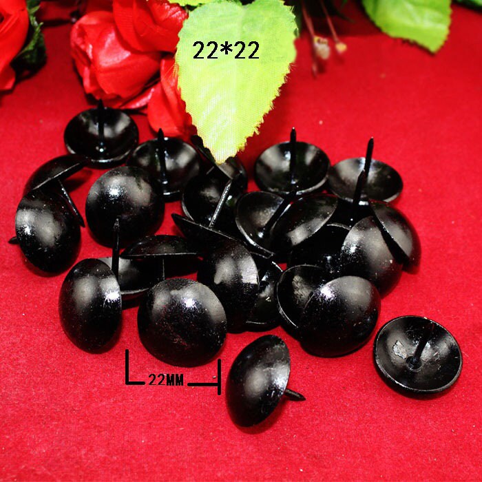 20 Black Round Tacks Upholstery Shiny Iron Nail Decor Sofa - Etsy