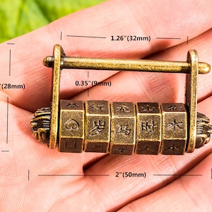 Chinese Letter Lock Vintage Alloy Plug Key Padlock Internal - Etsy