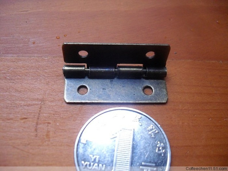 20 Bronze Iron Small Hinges Vintage 90 Degree Wooden Box | Etsy