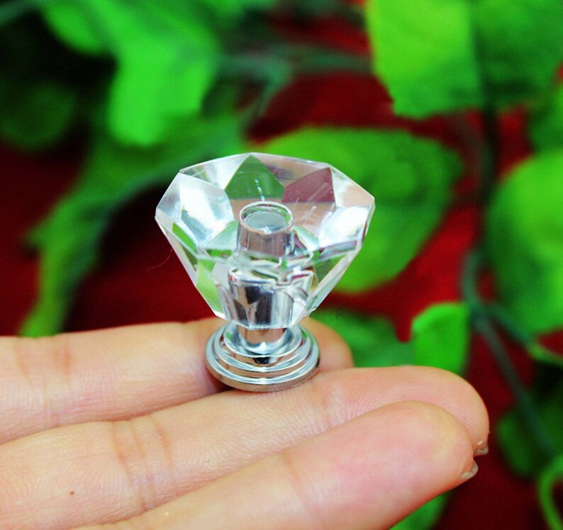 4PCS Diamond Head Knobs Acrylic Plastics Small Knob Single - Etsy