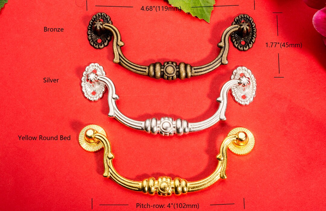 Vintage Drop Pulls Storage Box Long Handle Jewelry Wooden Box Drawer ...