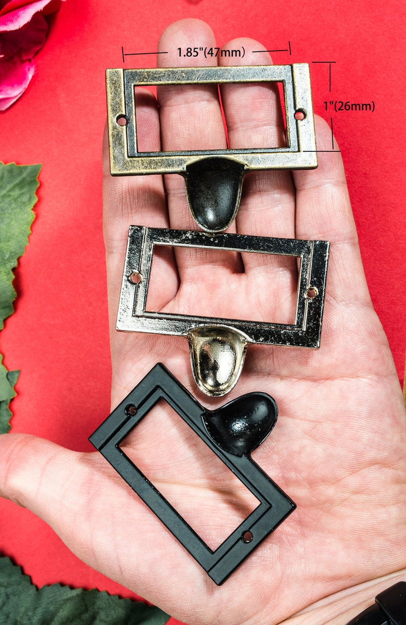 4 Tags Plate Frames Holder Metal Drawer Chest Tag Card - Etsy