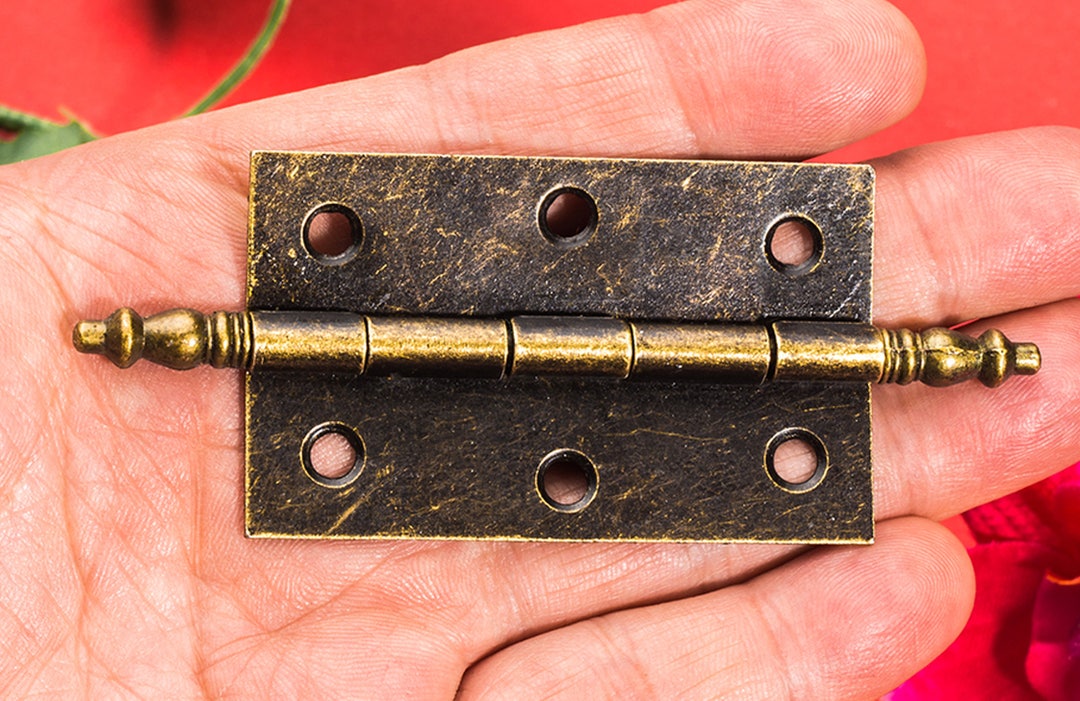 4 Crown Head Hinges Bronze Iron Box Chest Imperial Butt 2.36x1 ...