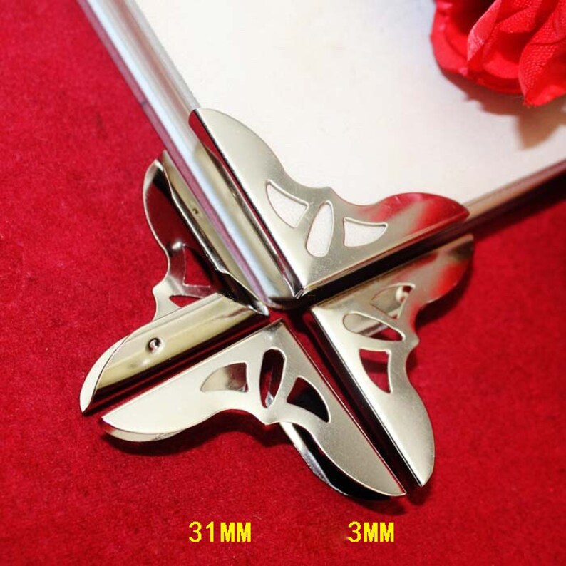 12 Metal Book Corners Silver Protectors for Scrapbooking - Etsy