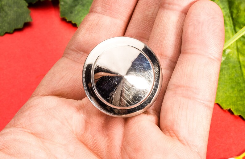 5 Silver Smooth Knobs Round Single Hole Stainless Steel - Etsy