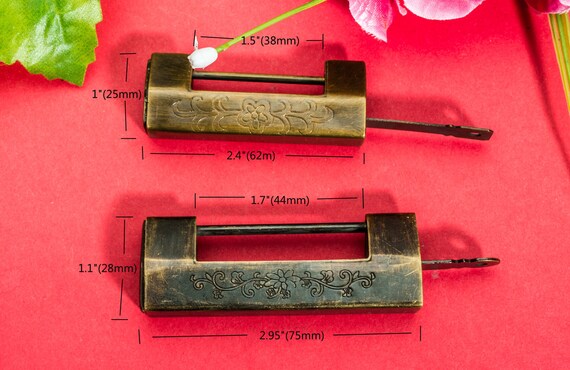 Brass Flower Old Chinese Lock Classic Vintage Small Plug Key | Etsy