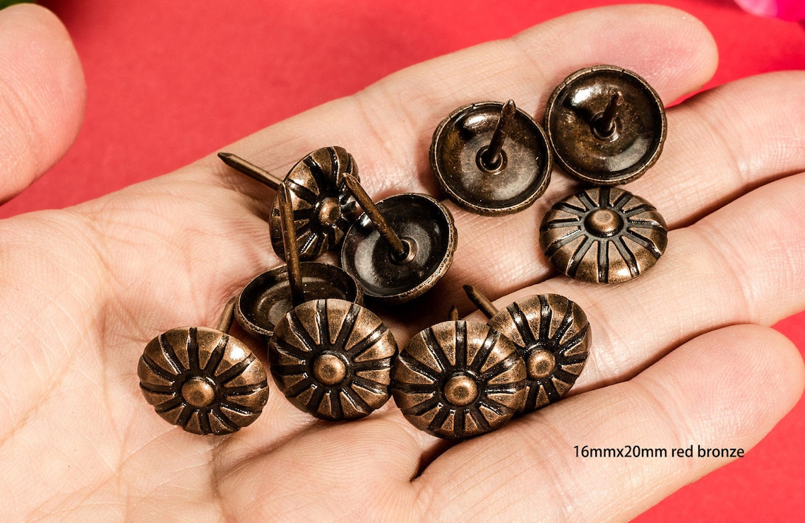 20 redondo de clavitos de la flor Retro bronce Color | Etsy