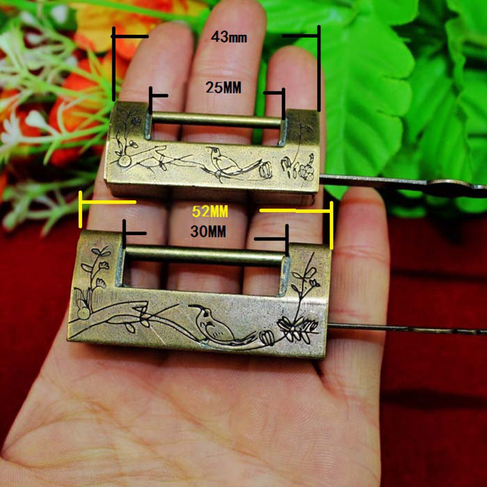 Classical Chinese Lock Vintage Brass Flower Bird Plug Key | Etsy