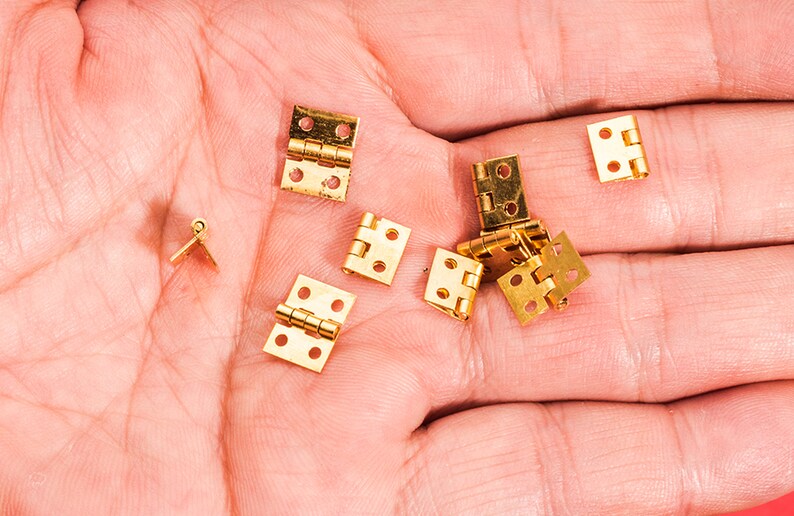 20 Mini Copper Hinges Gold Rising Butt Door Box Chest Yellow | Etsy