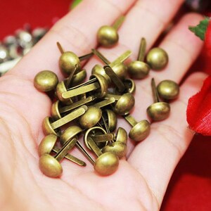 50 Round Bifurcated Tacks Domed Double Feet Brads Iron Nail | Etsy