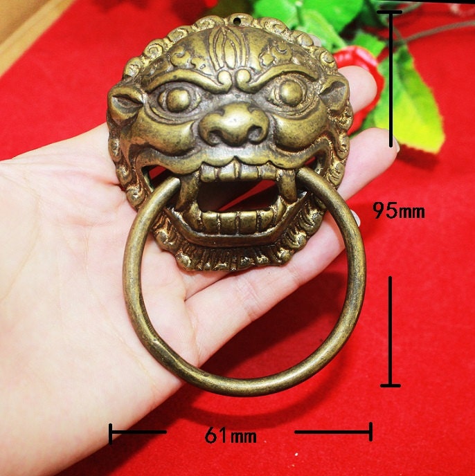 Beast Ring Pull Vintage Brass Circular Ring Lion Head Knobs | Etsy