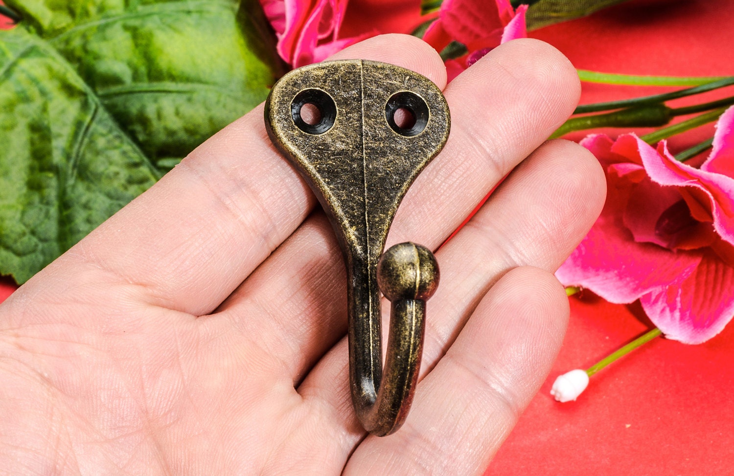 1 or 4 Prong Robe Hooks Metal Bronze Antique Style Standing | Etsy