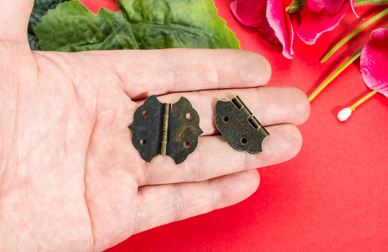 20 Retro Flower Edge Hinges Bronze Iron Box Chest 90 Degree - Etsy