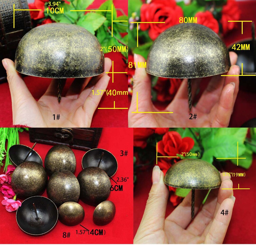 Vintage Door Tacks Round Head Upholstery Iron Décor Big Nail Finish 3. ...