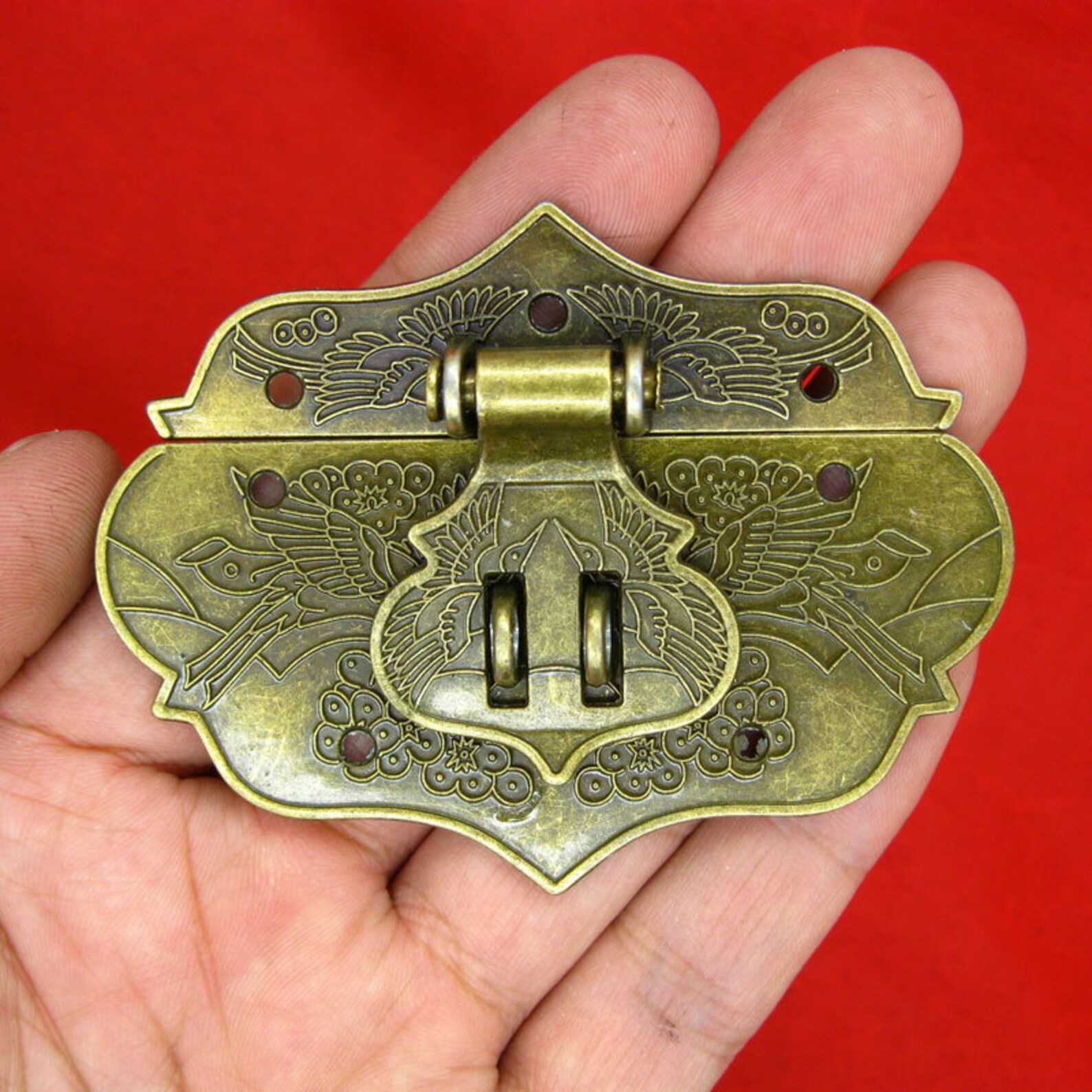 Pair of Retro Phoenix Hasp Bronze Double Hole Latches Wooden - Etsy