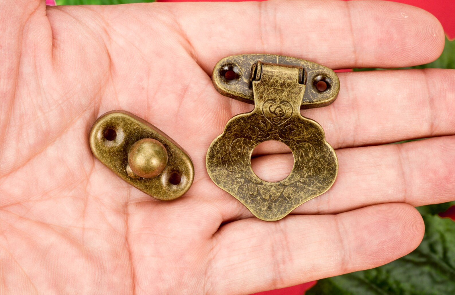 1 or 4 Classic Bead Hasps Wooden Box Bronze Single Hole Lock | Etsy