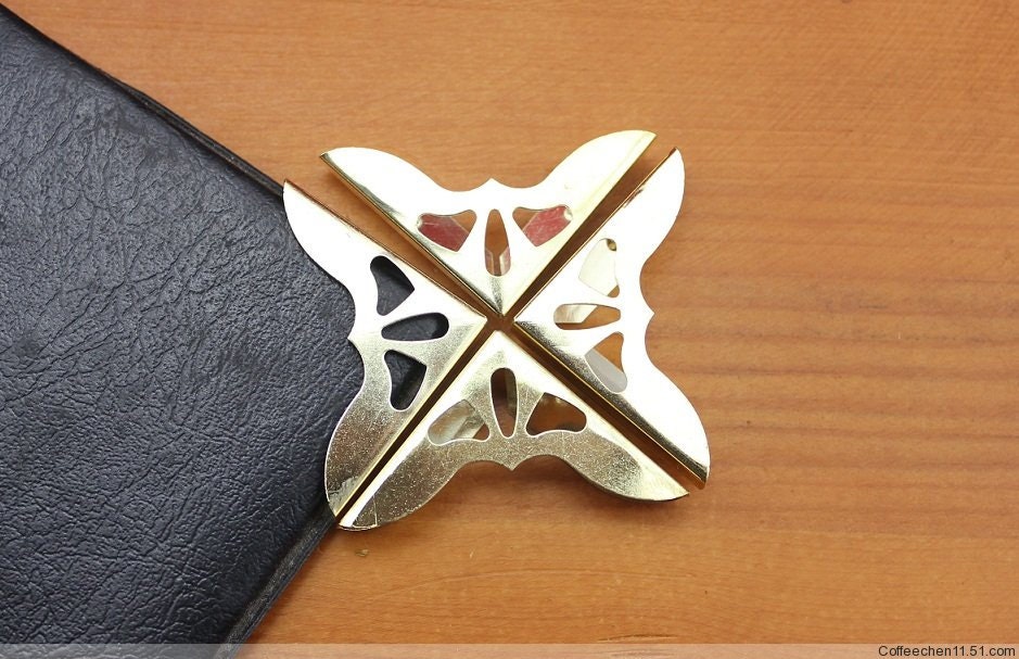 4 Copper Color Book Corners Vintage Metal 3 Side Cap Decor | Etsy