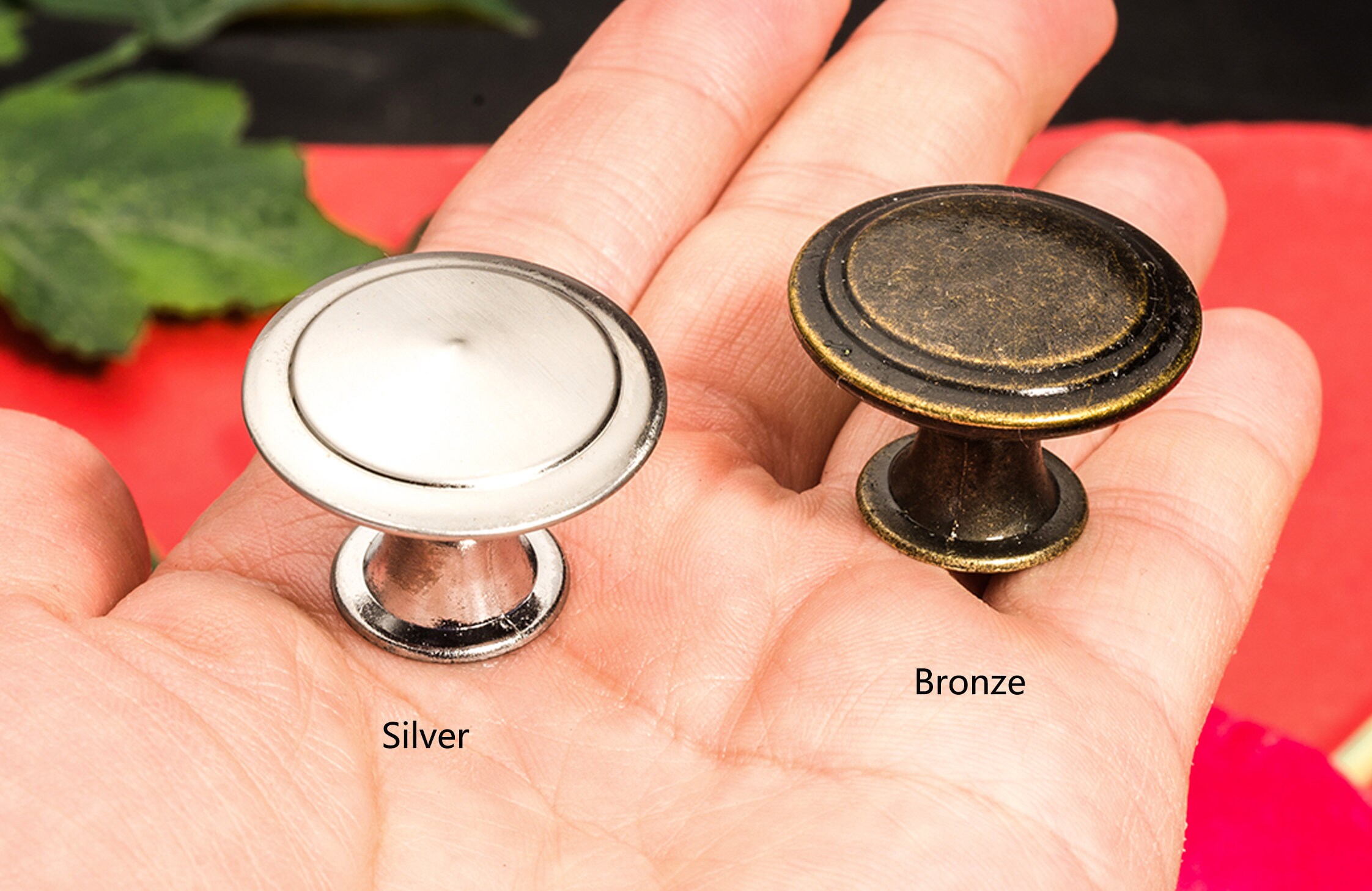 5 Silver Smooth Knobs Round Single Hole Stainless Steel - Etsy