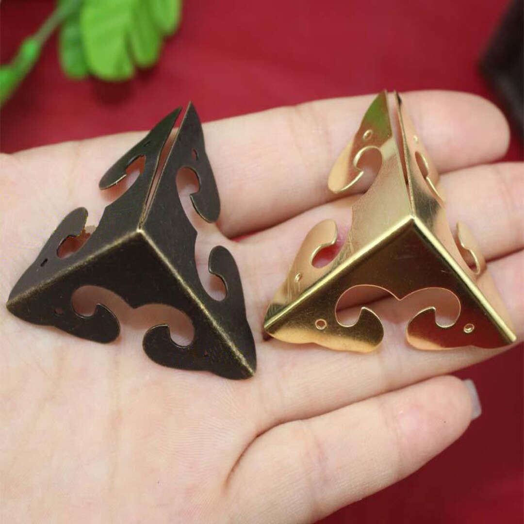 4 Vintage Metal Corners 3 Side Corner Warp Decoration - Etsy