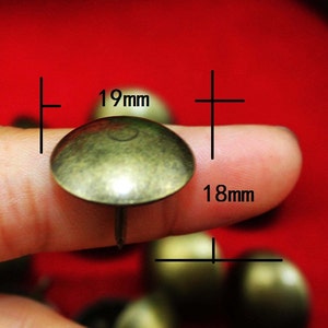 50 Round Head Tacks Bronze Upholstery Vintage Nail Decor Sofa Stud ...