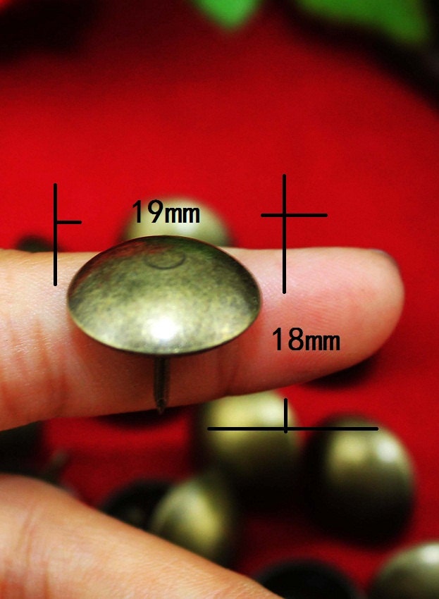 50 Round Head Tacks Bronze Upholstery Vintage Nail Decor | Etsy