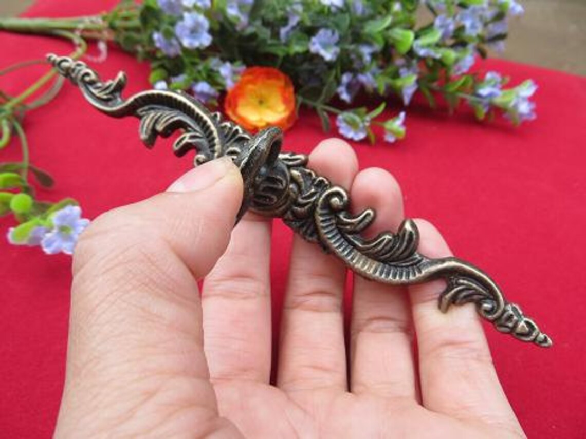 Dragon Pull Knobs Vintage Metal Old Style Drawer Long Pulls | Etsy