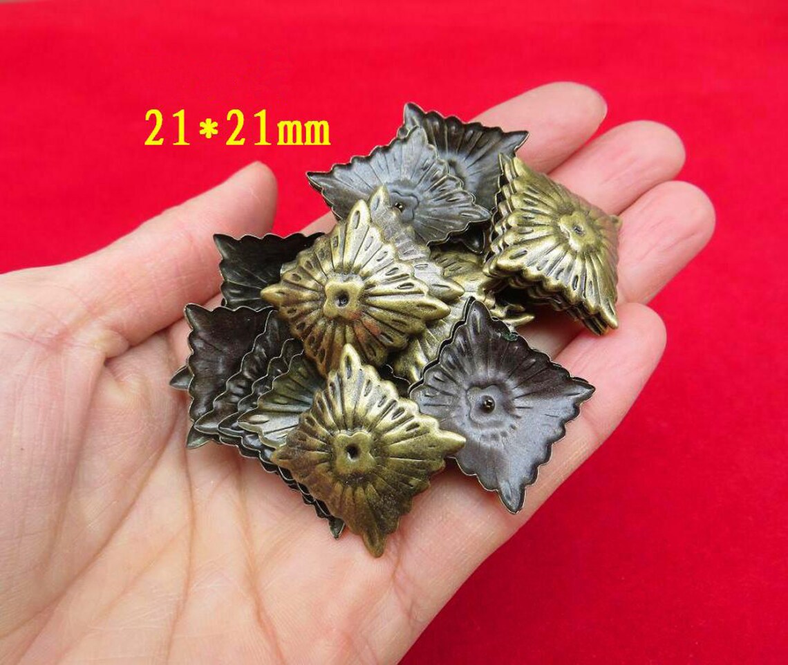 50 Accent Trim Spacers Flower Square Shape Decoration Vintage - Etsy